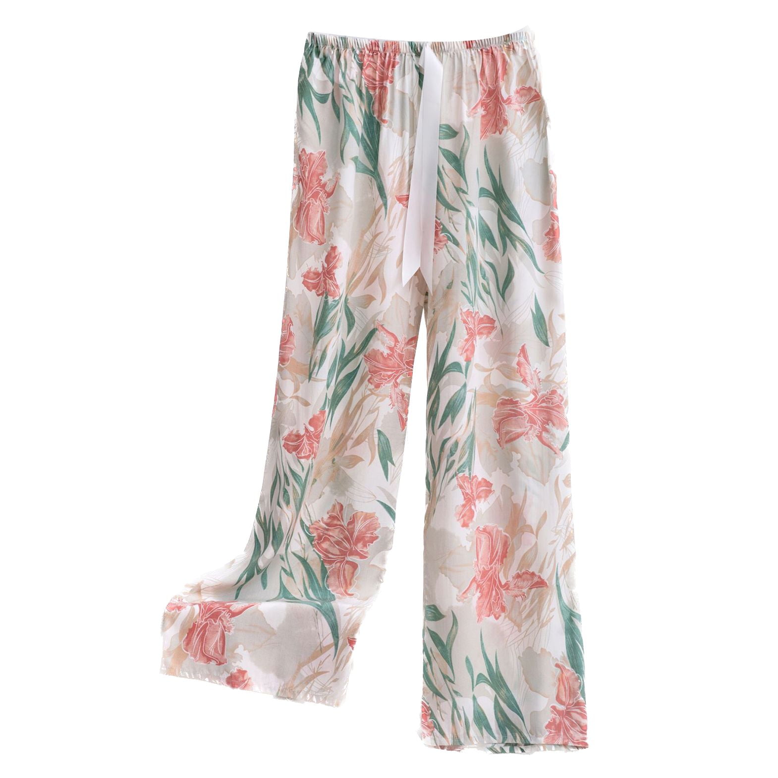 Defitshape Women's Summer Pajamas Pant Soft Pjs Cute Wide Leg Bow ...