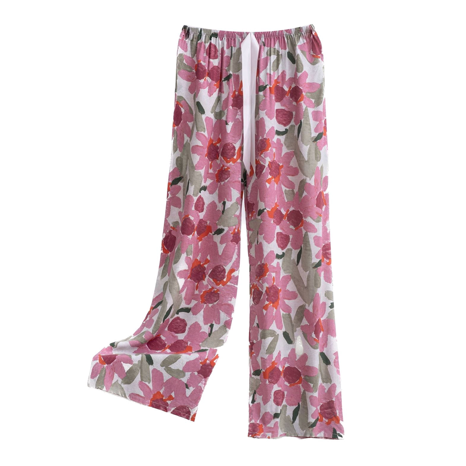 Defitshape Women's Summer Pajamas Pant Soft Pjs Cute Wide Leg Bow ...