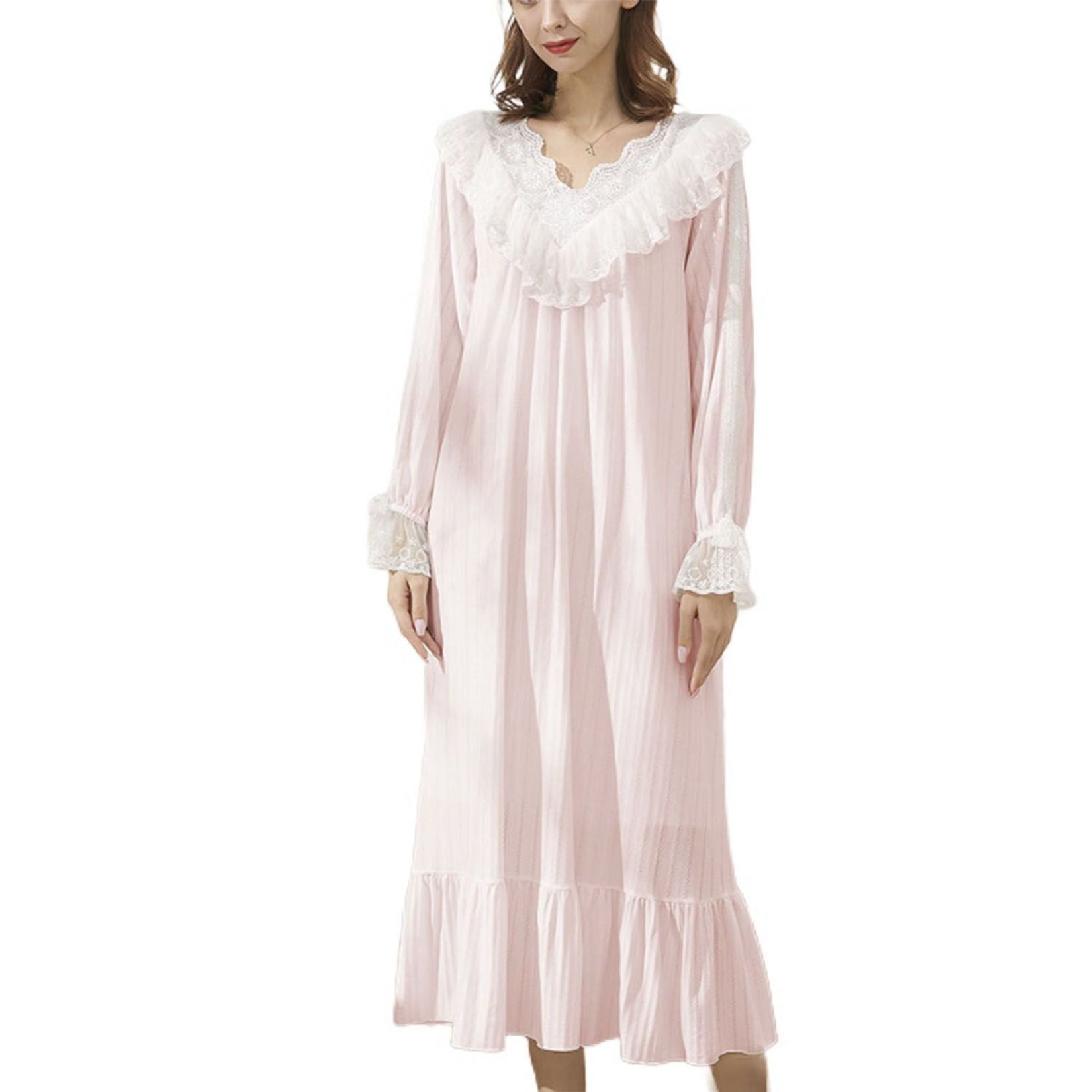 Defitshape Women's Victorian Nightgown Vintage Princess Lace Night ...