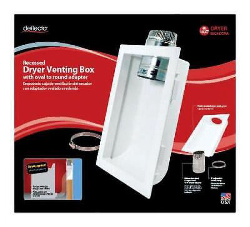 Deflect-O 4.25 in. L X 4 in. D Silver/White Aluminum Dryer Venting Box ...