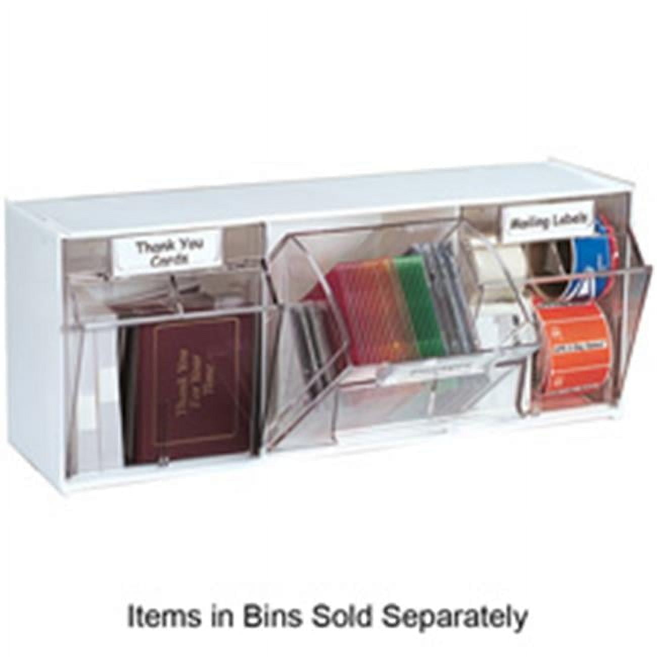 Deflect-O Corp Interlocking Tilt Bins, 6-Bins, 23.63x3.63x4.50in, White ...