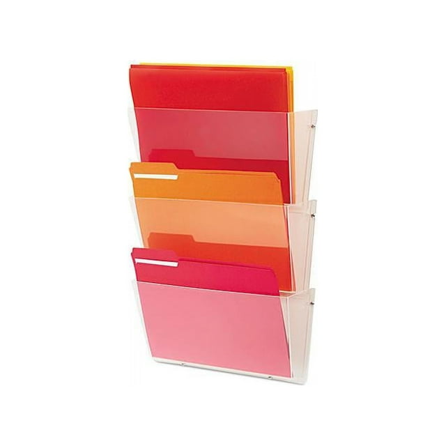 deflecto Unbreakable Wall File Set, Letter, Three Pocket, Clear ...