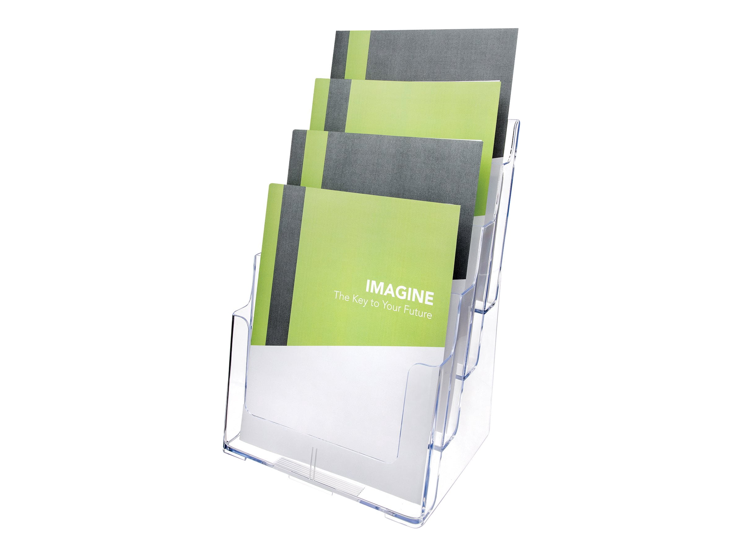 Deflecto - Literature holder - wall mountable, desktop - 4 compartments ...