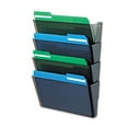 Deflecto DocuPocket Stackable Four-Pocket Wall File Letter Smoke 73402 ...