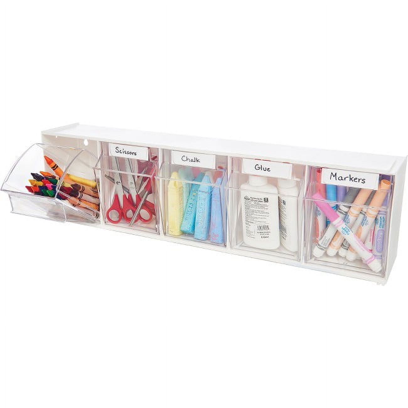 Deflecto-1PK Deflecto Tilt Bin Interlocking Multi-Bin Storage Organizer ...