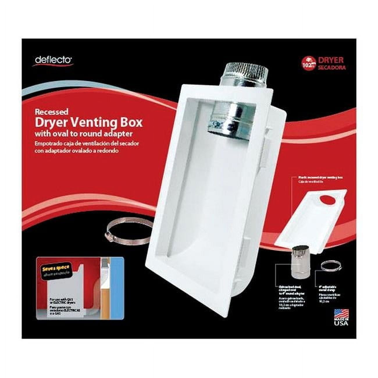 Deflecto 4.25 x 4 in. Dia. White Aluminum Dryer Venting Box - Case of 2 ...