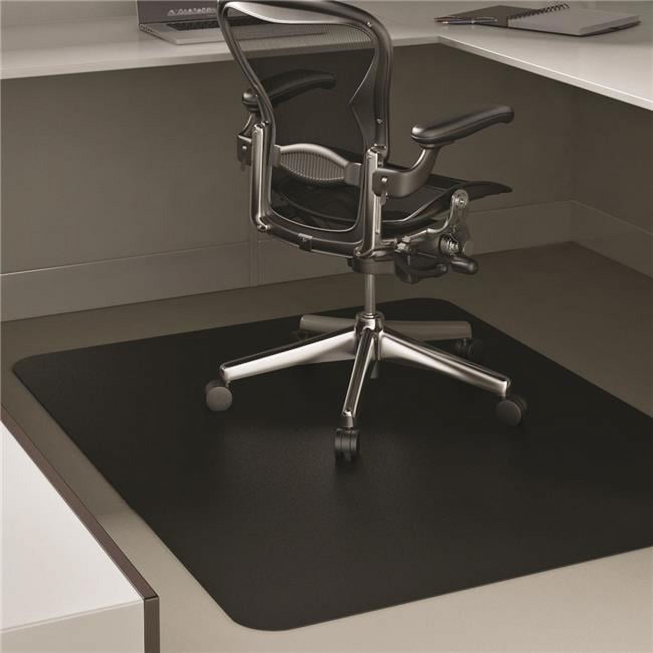 Deflecto CM21242BLKCOM EconoMat Textured Non-Studded Rectangle Chair ...