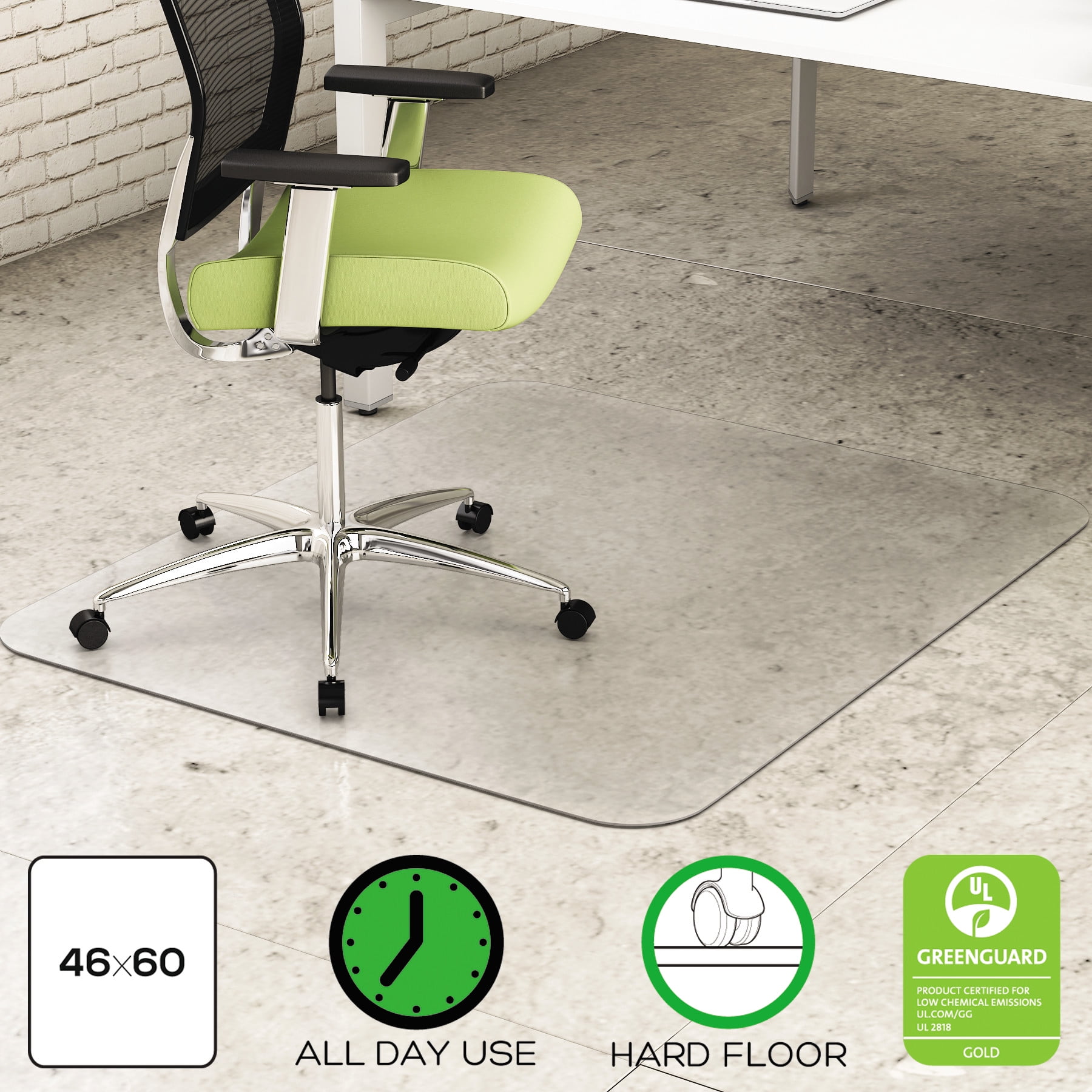 Deflecto EnvironMat 46 x 60 Chair Mat for Hard Floor, Rectangular ...