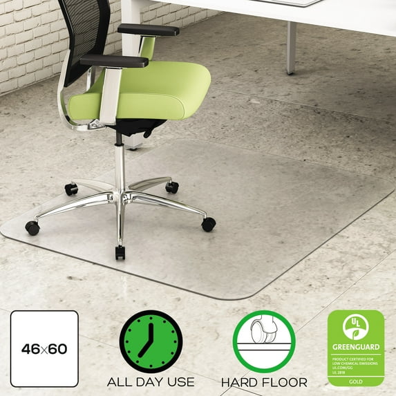 Deflecto EnvironMat 46 x 60 Chair Mat for Hard Floor, Rectangular ...