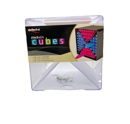 Deflecto Stackable Clear Cube Organizer With Removable Cross Style ...