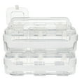 Deflecto Stackable Caddy Organizer, 3 Containers, Clear Handle, White ...