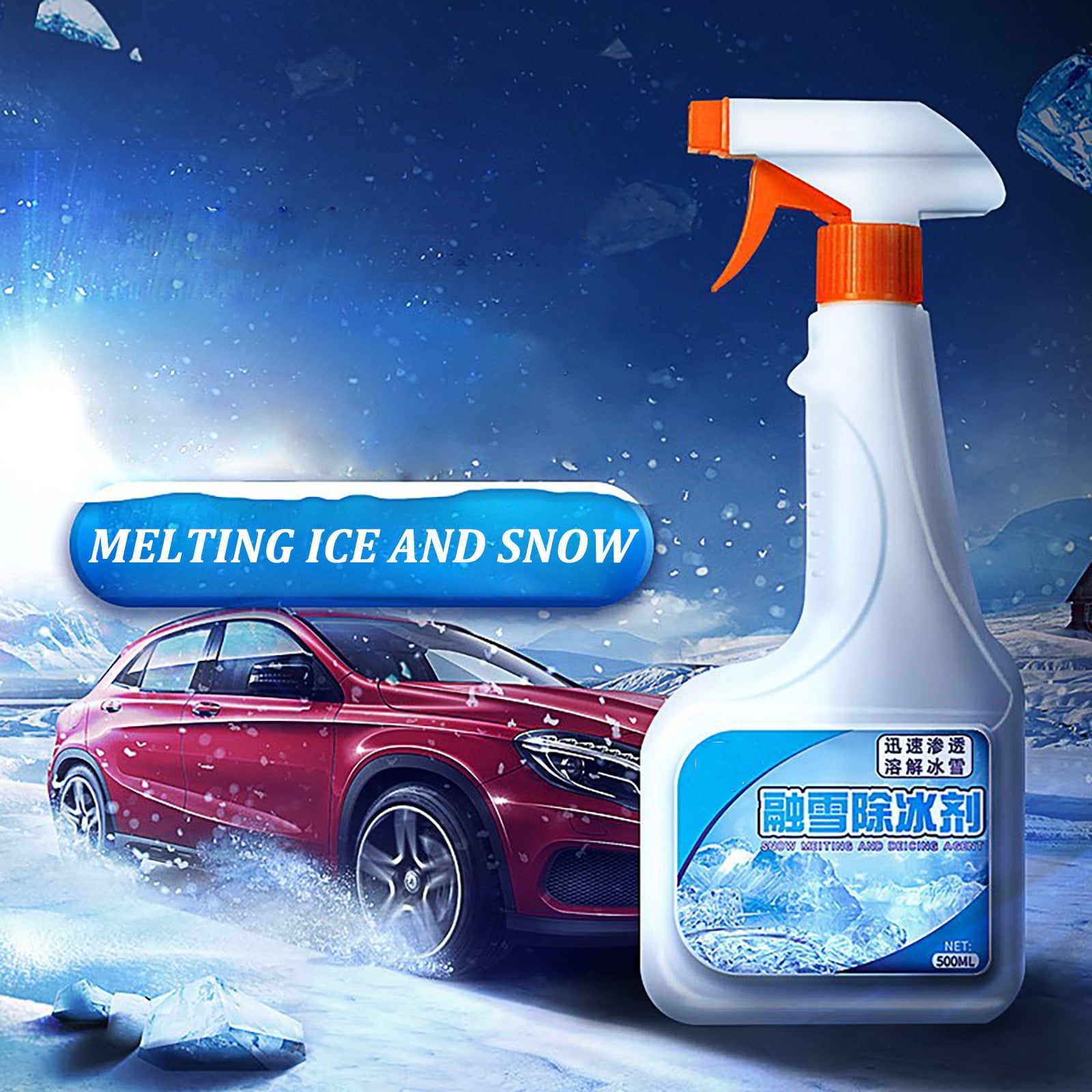 Defrosting DeIcer Spray 500ml, Windshield De-icer Snow Melting Spray ...