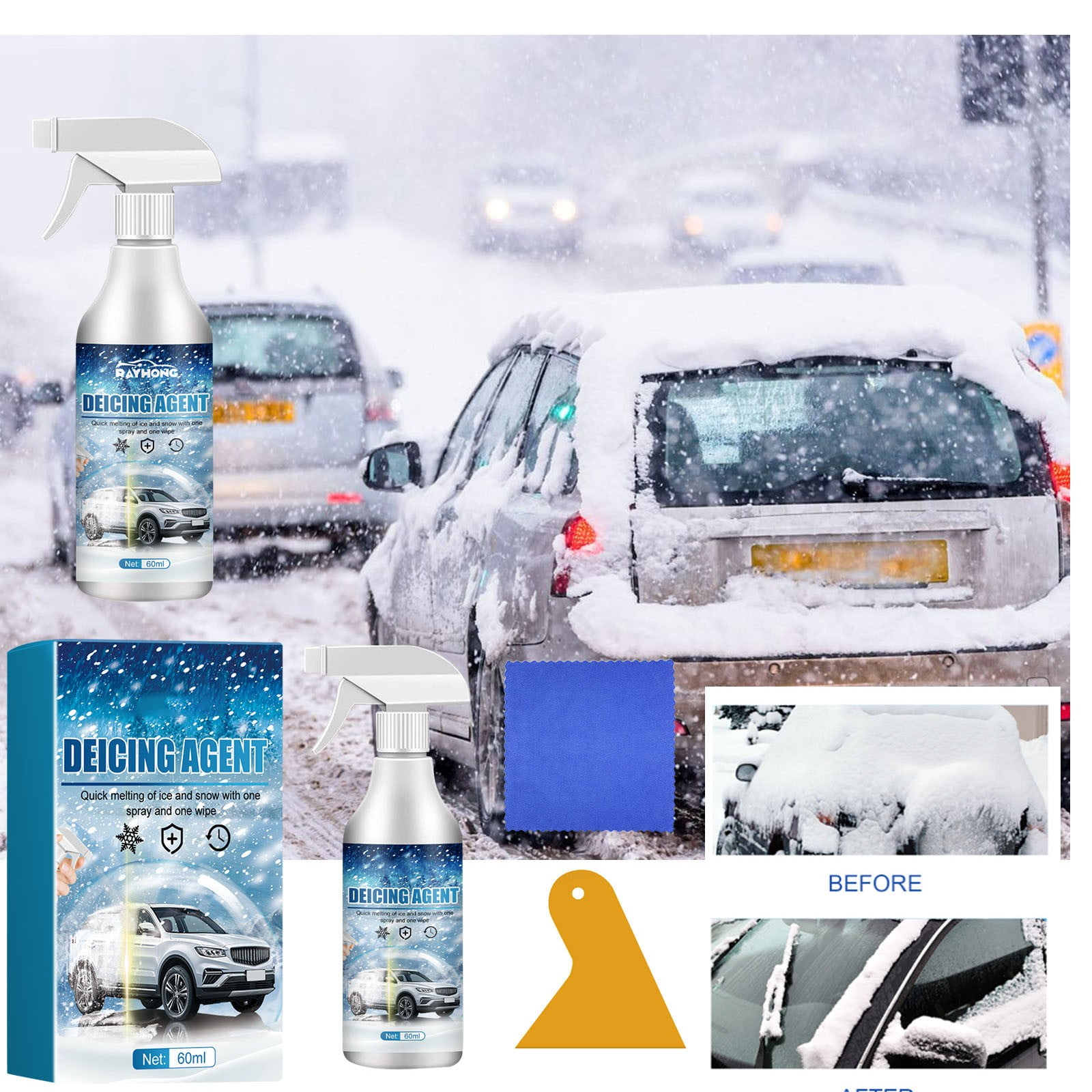 Defrosting DeIcer Spray Car Windshield De Icer Snow Melting Spray ... Defrosting DeIcer Spray Car Windshield De Icer Snow Melting Spray ...
