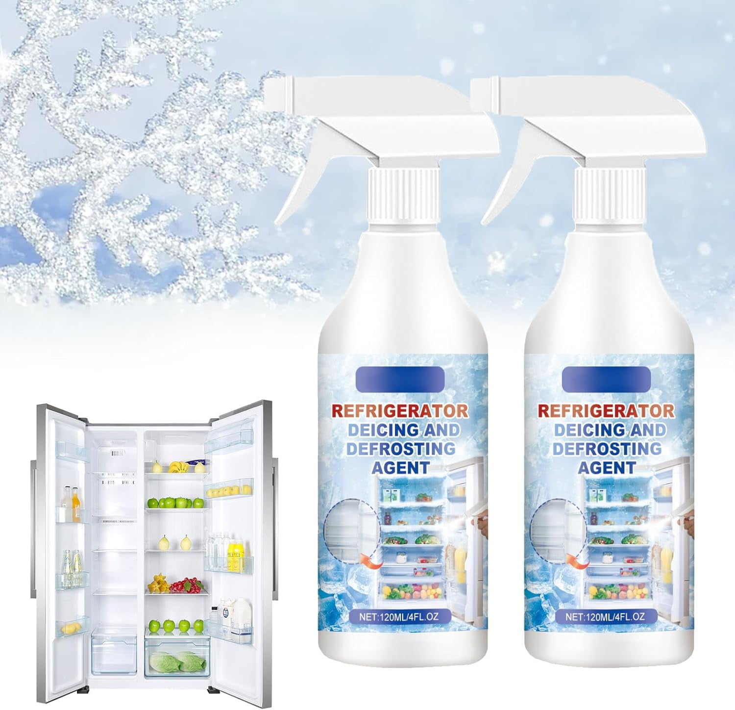 Defrosting Spray For Fridge Freezer, Refrigerator Cleaner Inside Spray ...
