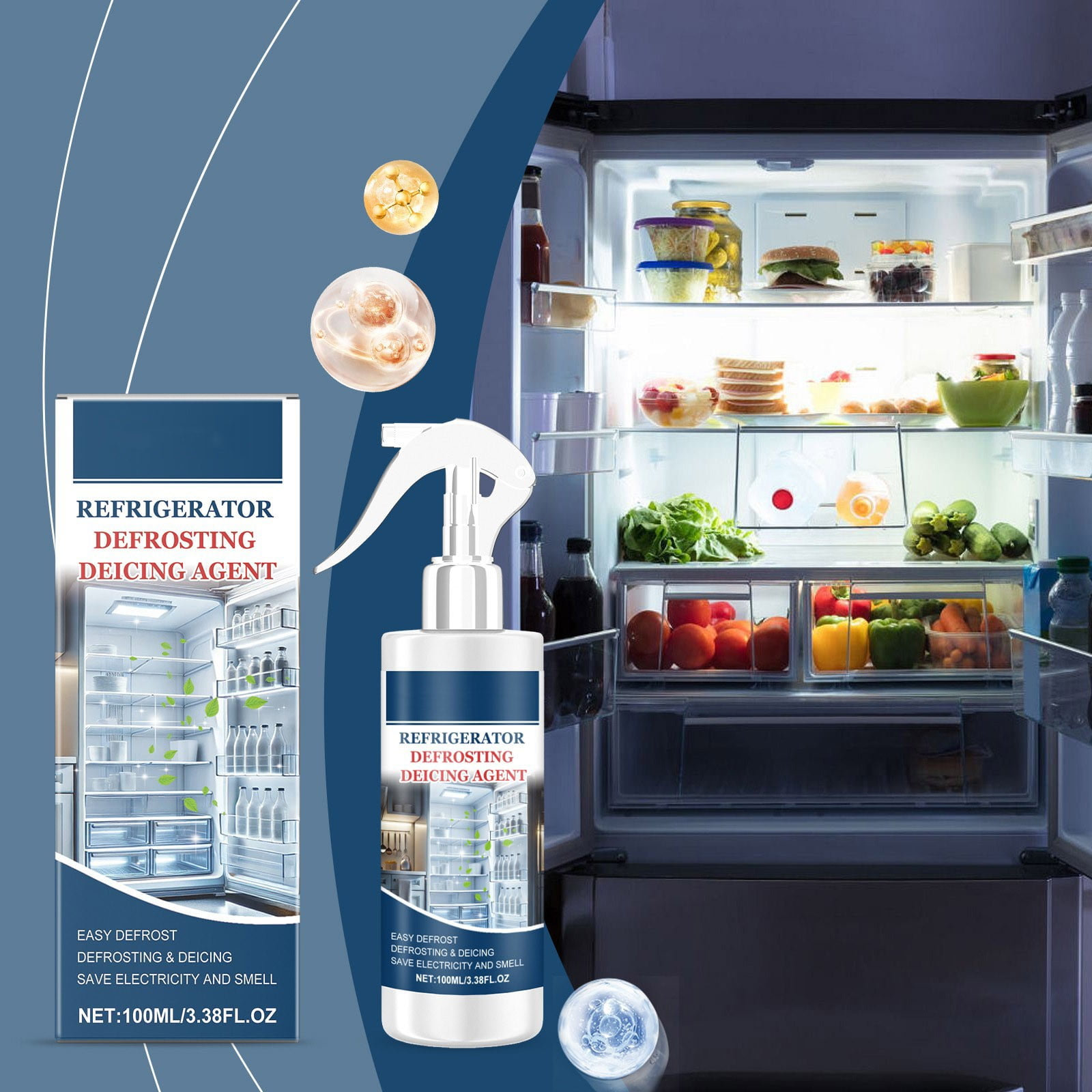 Defrosting Spray for Fridge Freezer 100ml Quickly Fridge Freezer ...