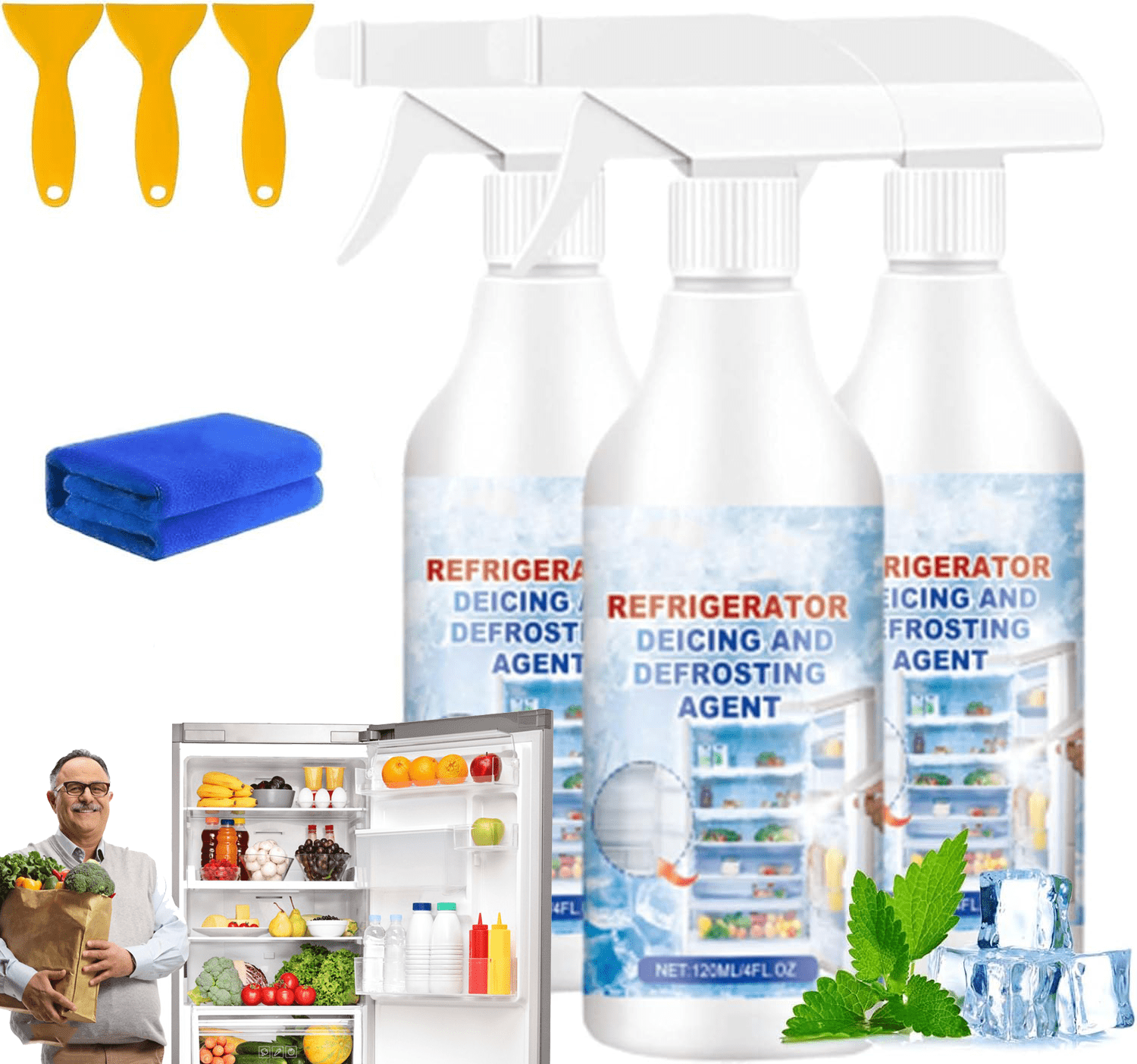 Defrosting Spray for Fridge Freezer, 4fl.oz Defrost Spray for Fridge ...