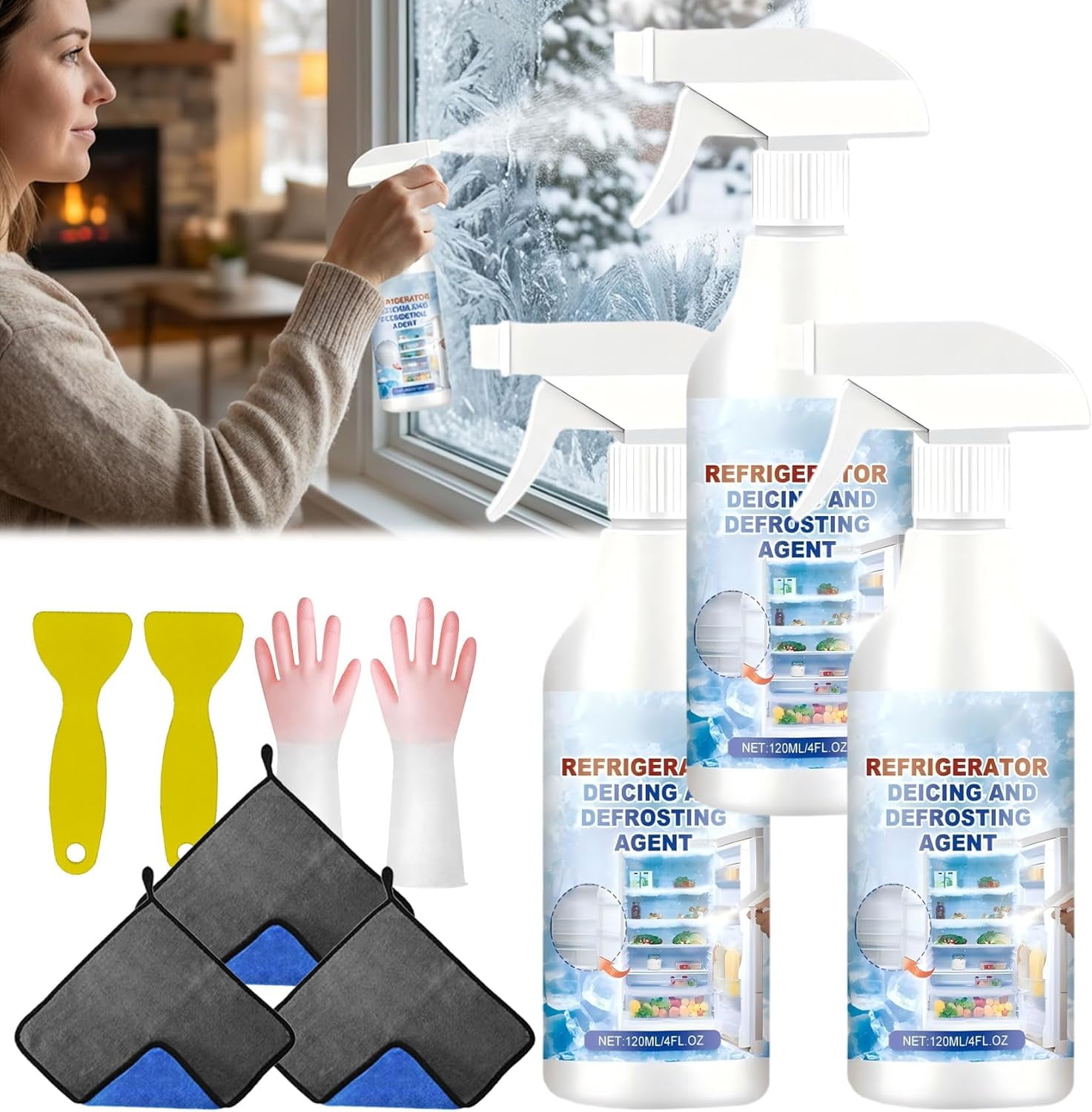 Defrosting Spray For Fridge Freezer, Freezer Defroster Spray, 120ml ...