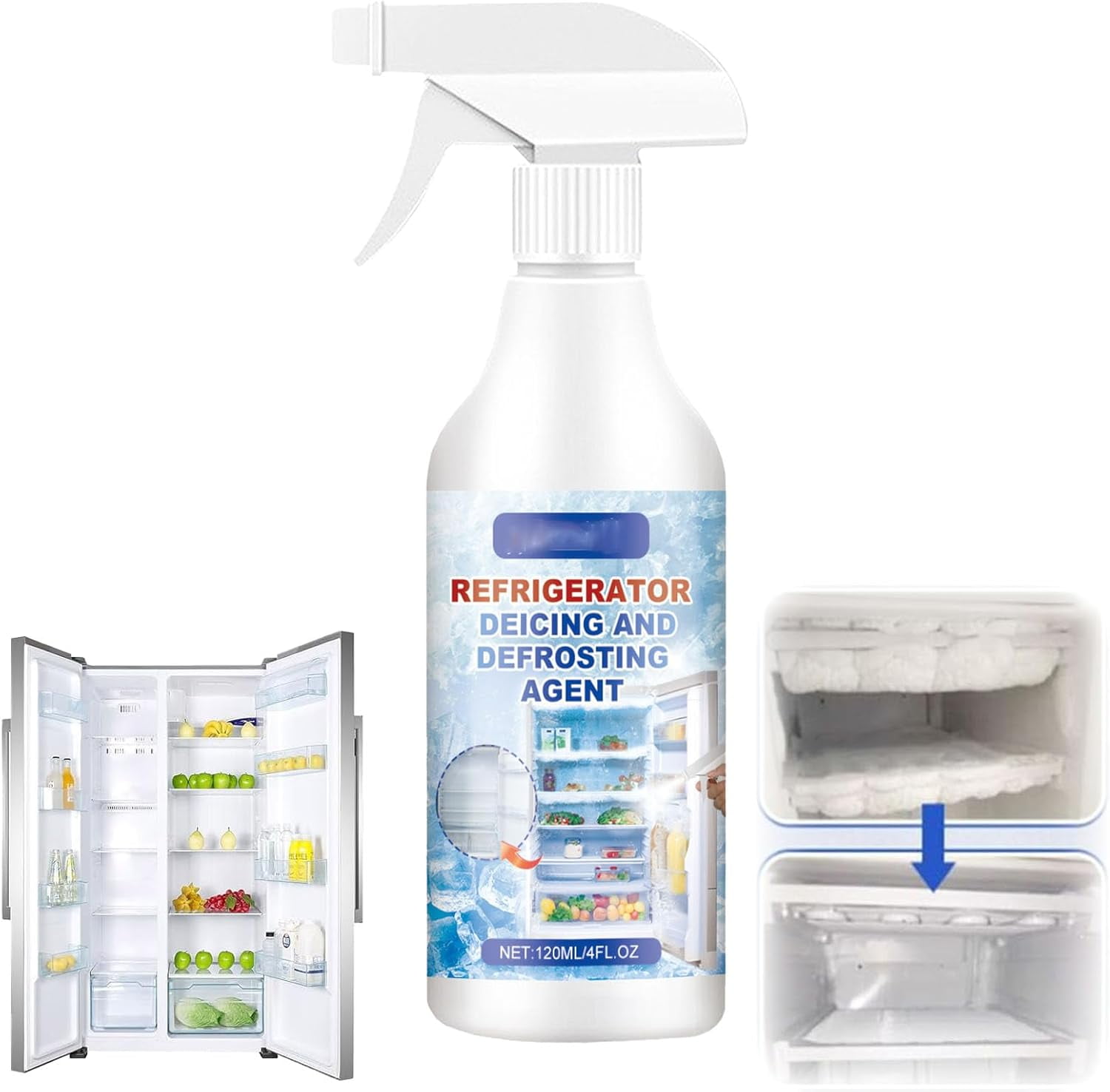 Defrosting Spray for Fridge Freezer, Freezer Deicing & Defrosting Spray ...