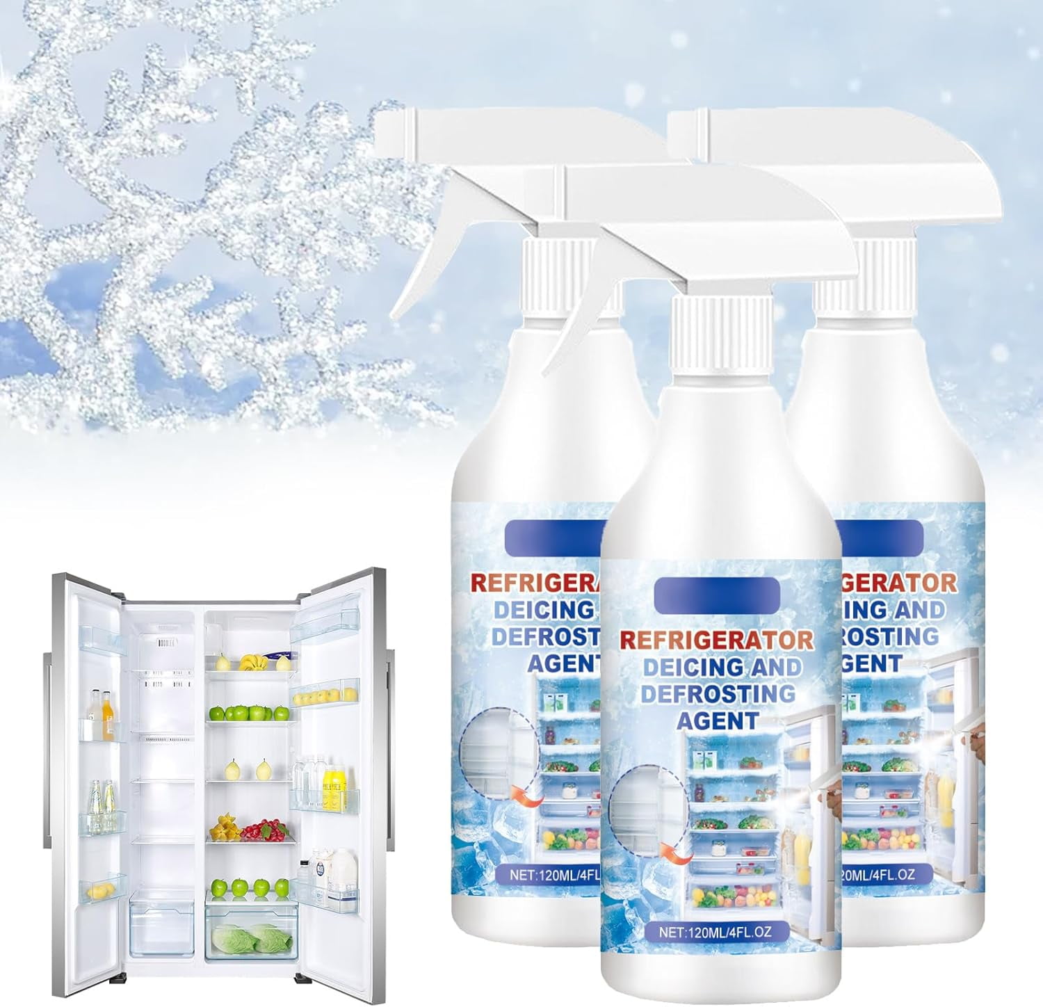 Defrosting Spray For Fridge Freezer, Refrigerator Cleaner Inside Spray ...