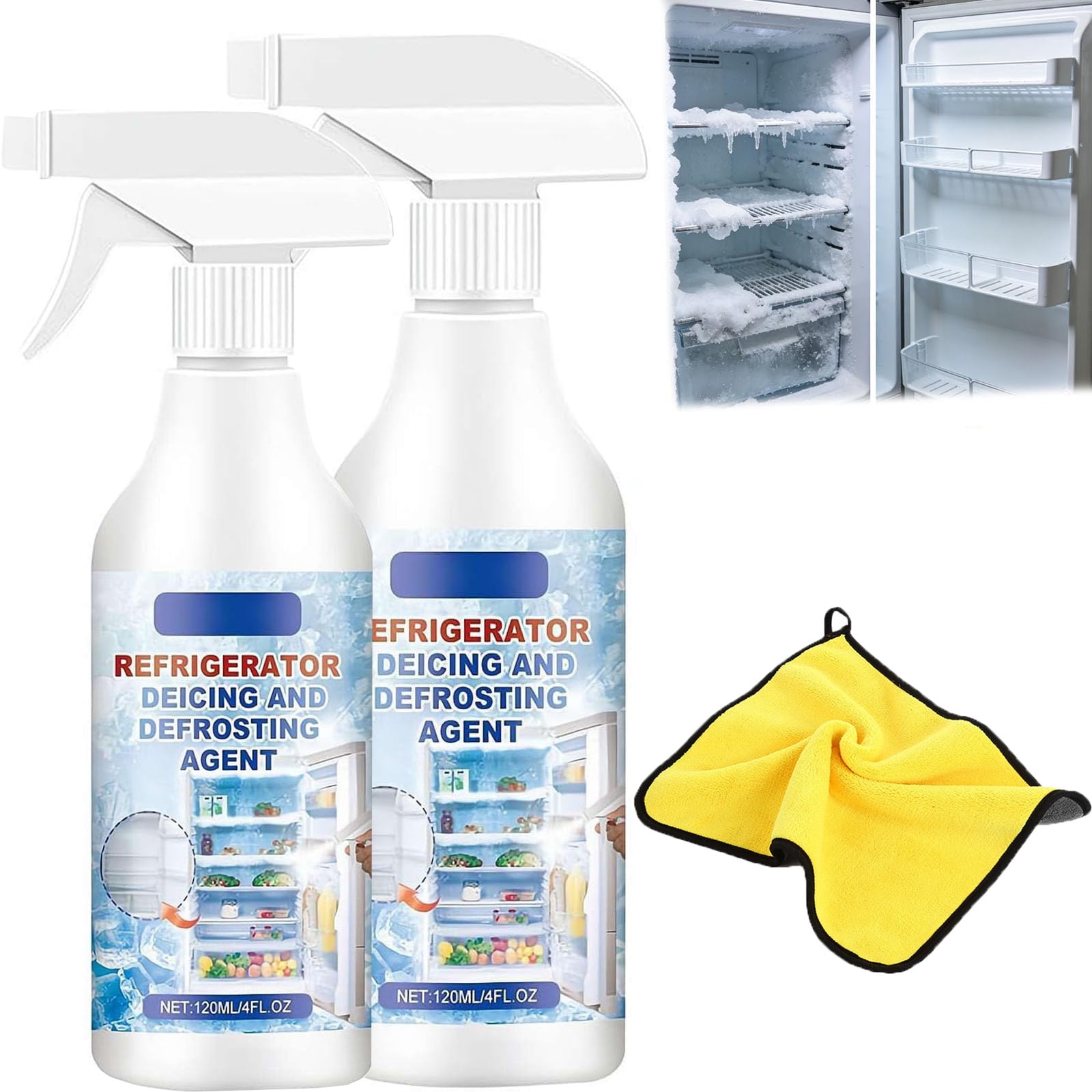 Defrosting Spray for Fridge Freezer, 120ml Freezer Defroster Spray ...