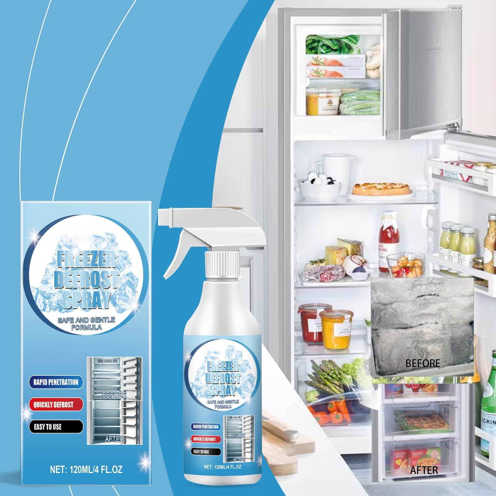 Defrosting Spray for Fridge Freezer, Refrigerator Defrosting Deicer ... Defrosting Spray for Fridge Freezer, Refrigerator Defrosting Deicer ...