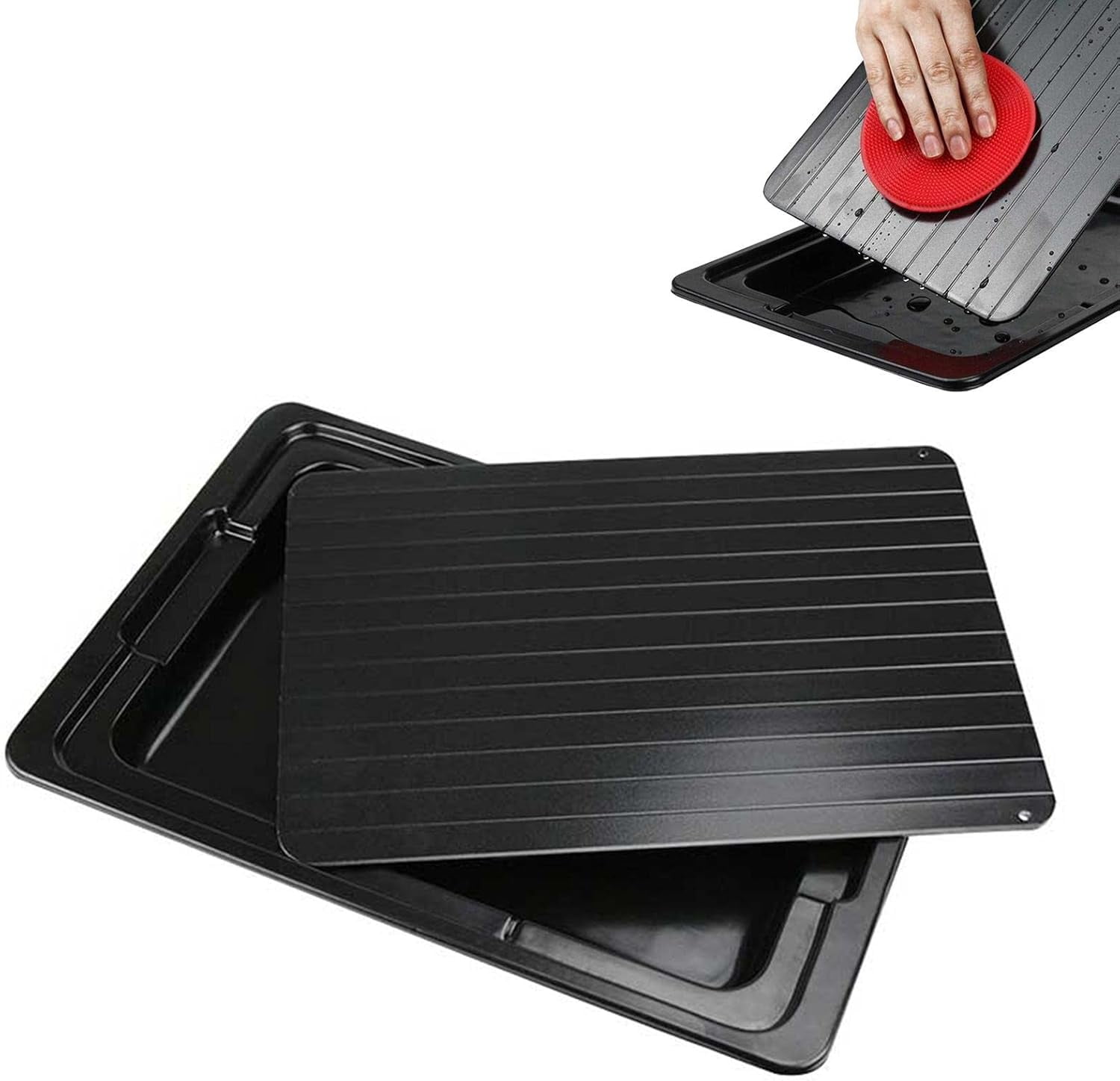 Defrosting Tray - Thawing Tray With Drip Tray, Quick Defrosting Tray for Freezing Food Thawing ...