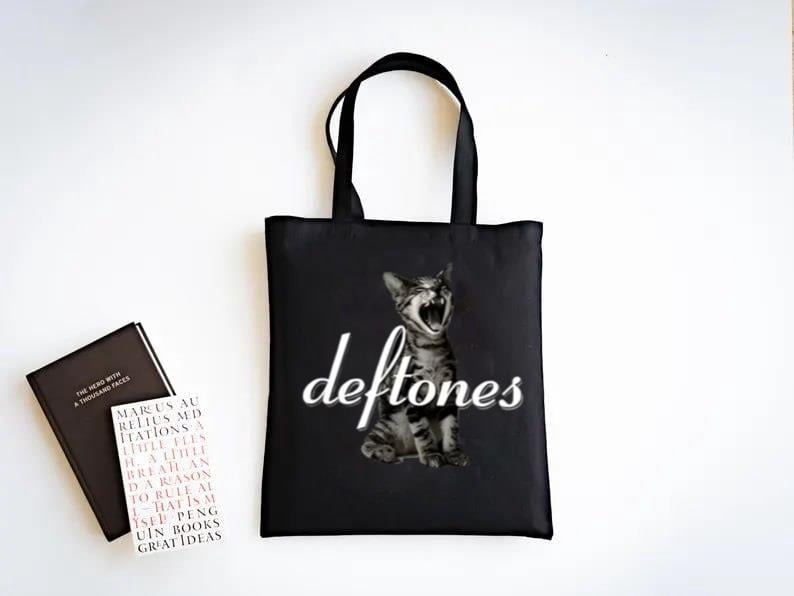 Deftones Cat Album Tote Bag with Retro 90s Rock Style - Walmart.com