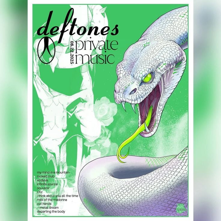 Deftones Private Music Album Cover Green Version - Vintage Style - Size ...