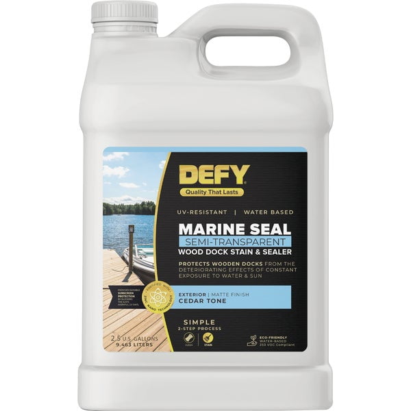 Defy Marine Seal Wood Dock Stain & Sealer, Cedar Tone, 2.5 Gal ...