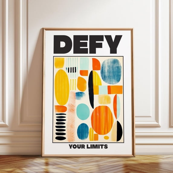 Defy Your Limits Abstract Geometric Bold Inspirational Art, Unframed ...