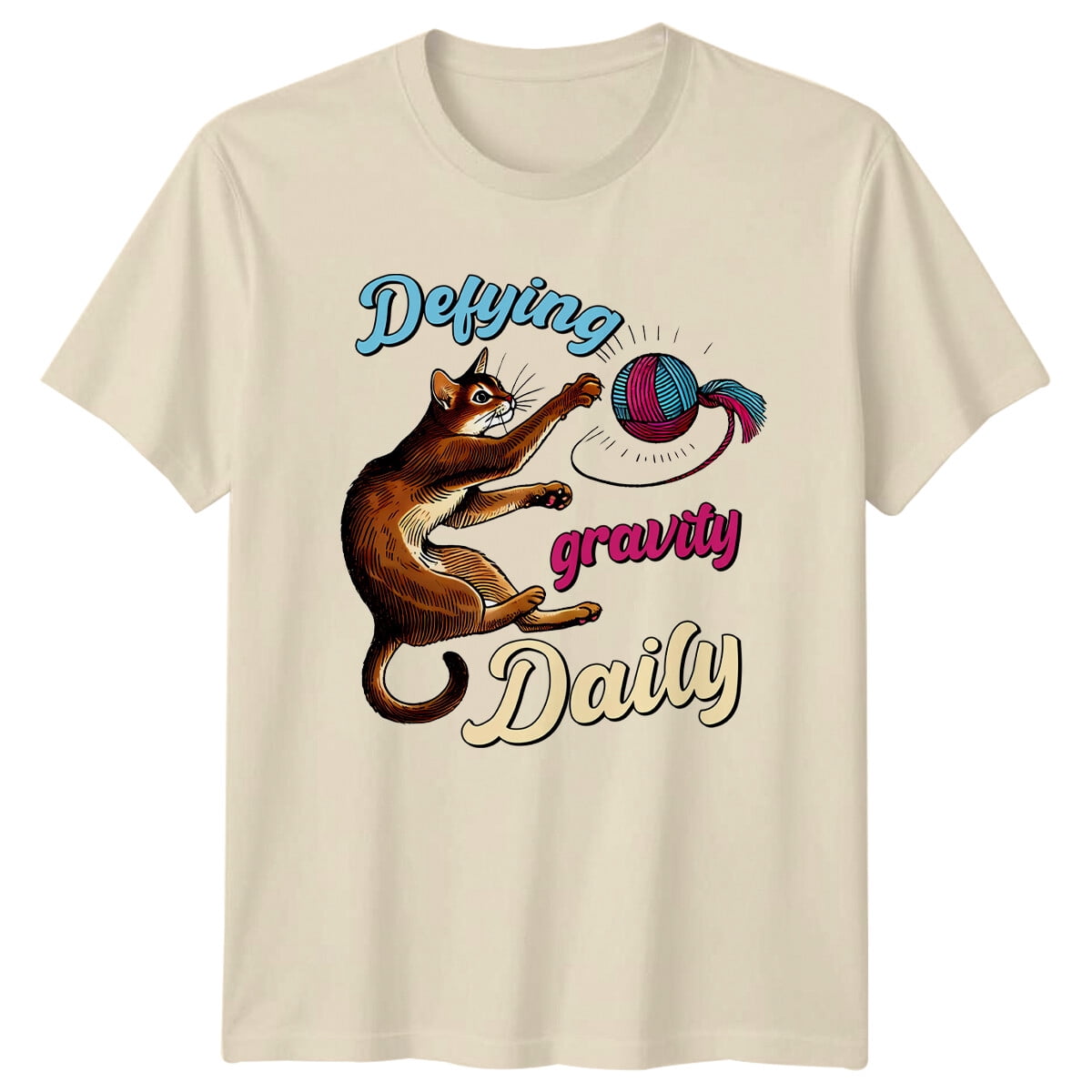 Defying Gravity Daily Cat T-Shirt Animal Pun Tee All Size S-5XL ...