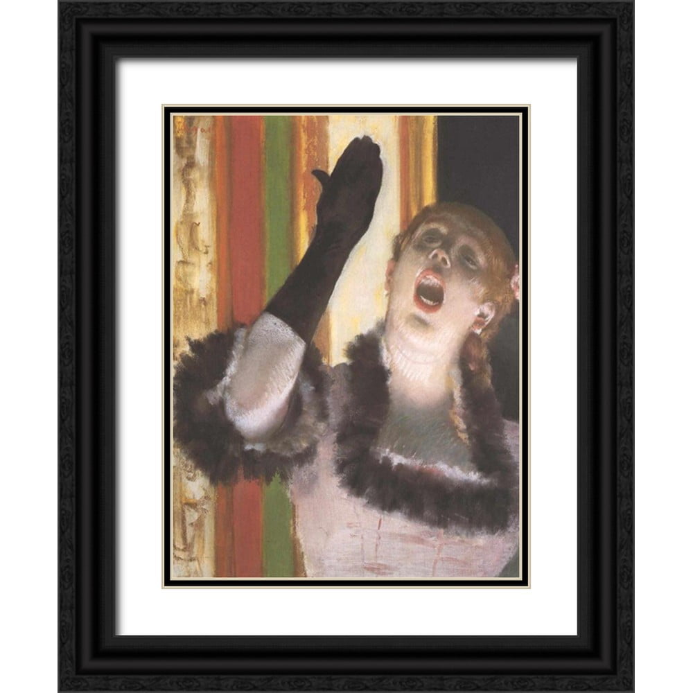 Degas, Edgar 19x24 Black Ornate Wood Framed with Double Matting Museum ...