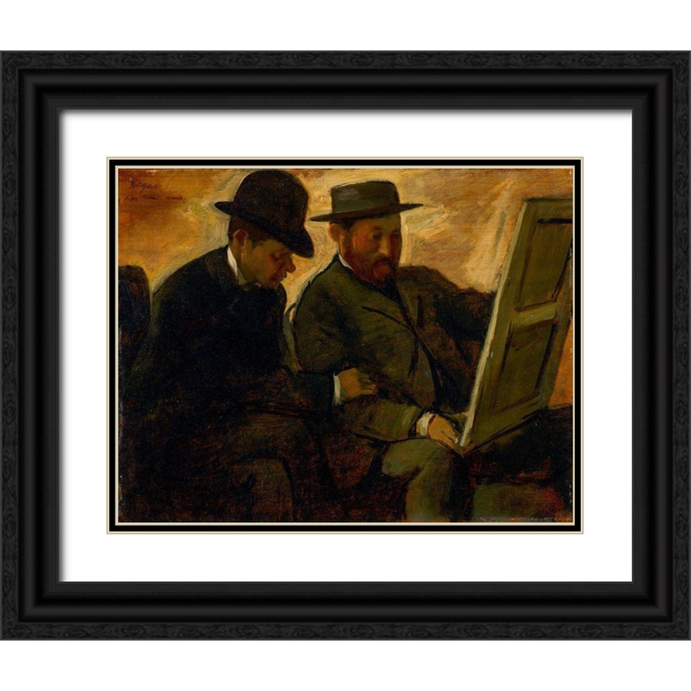 Degas, Edgar 32x26 Black Ornate Wood Framed with Double Matting Museum ...