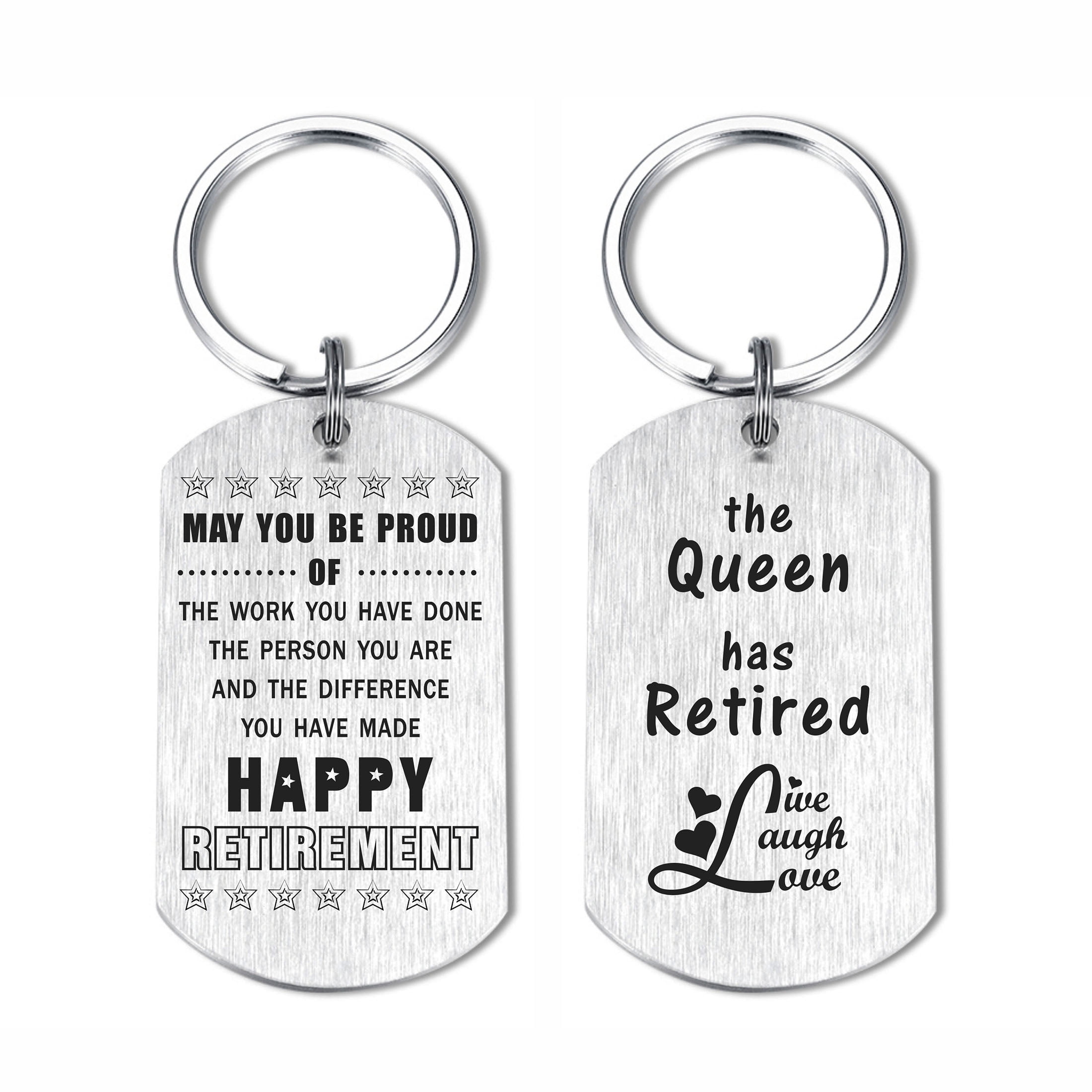 DEGASKEN Stainless Steel Happy Retirement Keychain Gift for Women - The ...