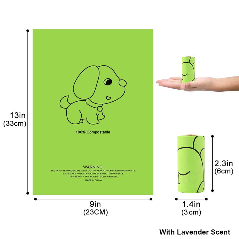 Degradable Pet Supply Cat Dog Poop Waste Bags Thick Strong Corn Starch ...