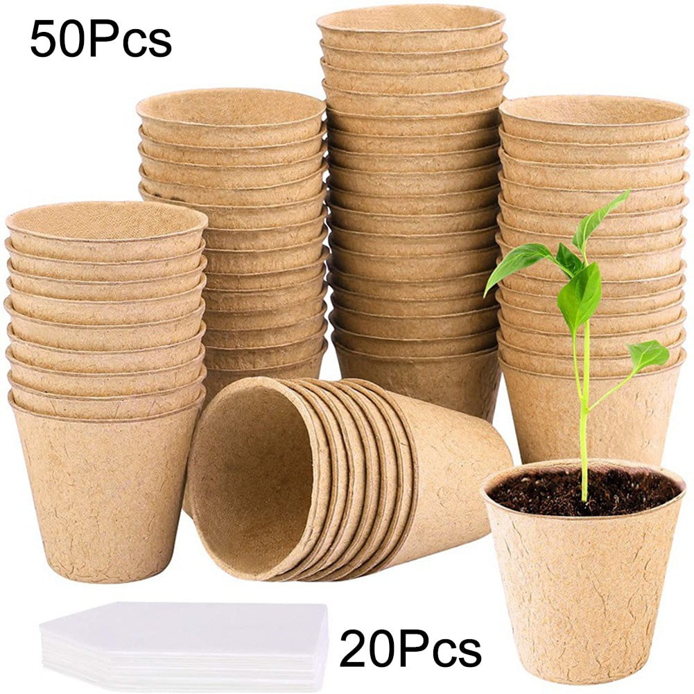 Degradable paper pulp plant pot, flower pot, garden planting tool 50 8 ...