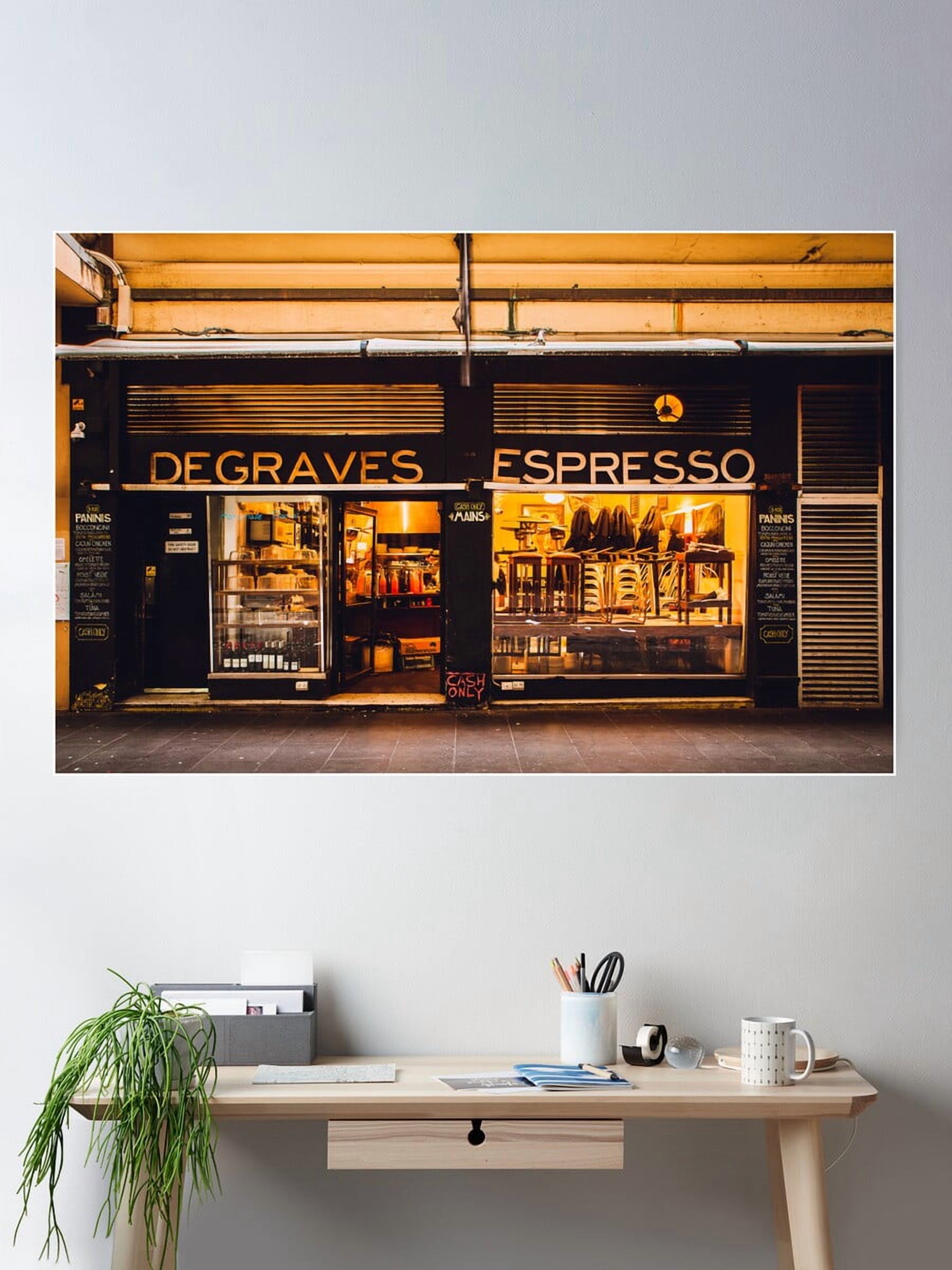 Degraves Espresso Poster Wall Art Modern Wall Decor For Living Room ...