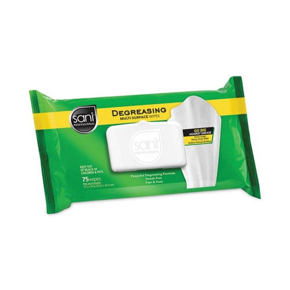 Degreasing Multi-Surface Wipes, 11.5 x 10, 75 Wipes/Pack, 9 Packs ...
