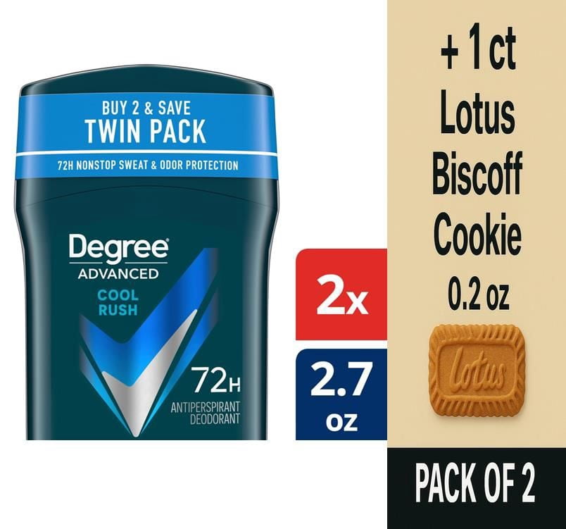 Degree Advanced Mens Antiperspirant Deodorant Stick Cool Rush Twin Pack ...