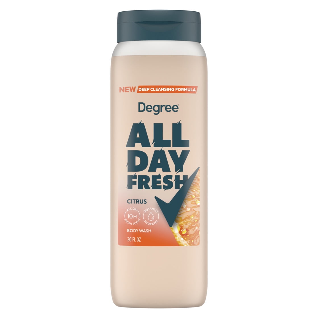 Degree All Day Body Wash Fresh Citrus Deep Cleansing Plant-based ...