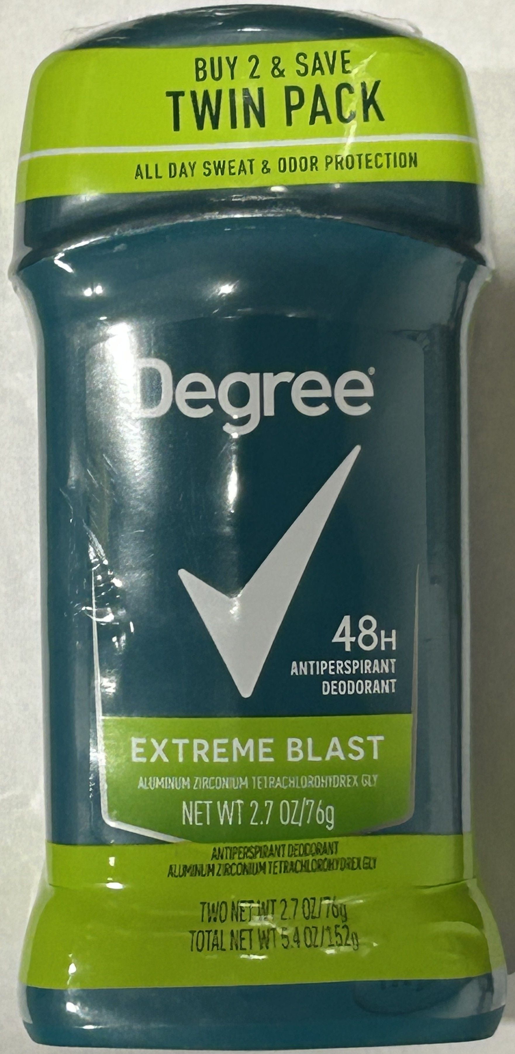 Degree Antiperspirant Deodorant for Men Extreme Blast 2.7 oz (Pack of ...