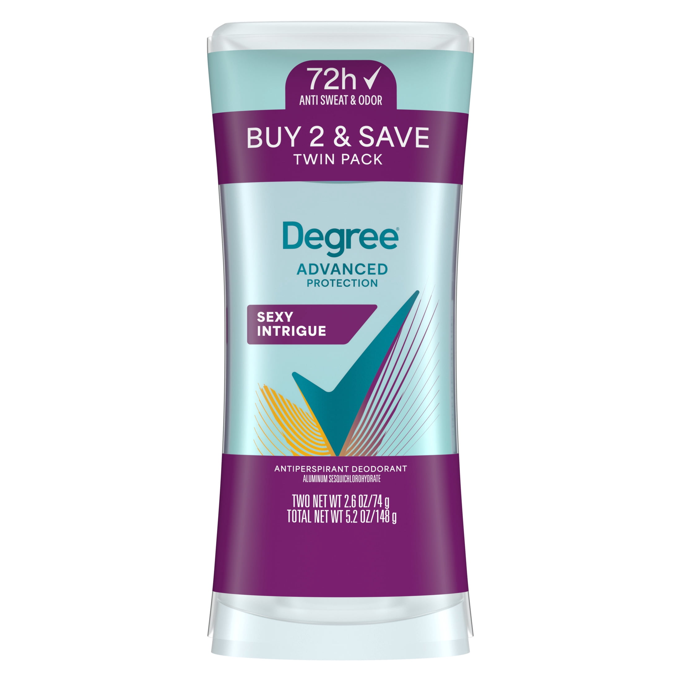 Degree Antiperspirant Deodorant Stick Sexy Intrigue, 2.6 oz Twin Pack ...