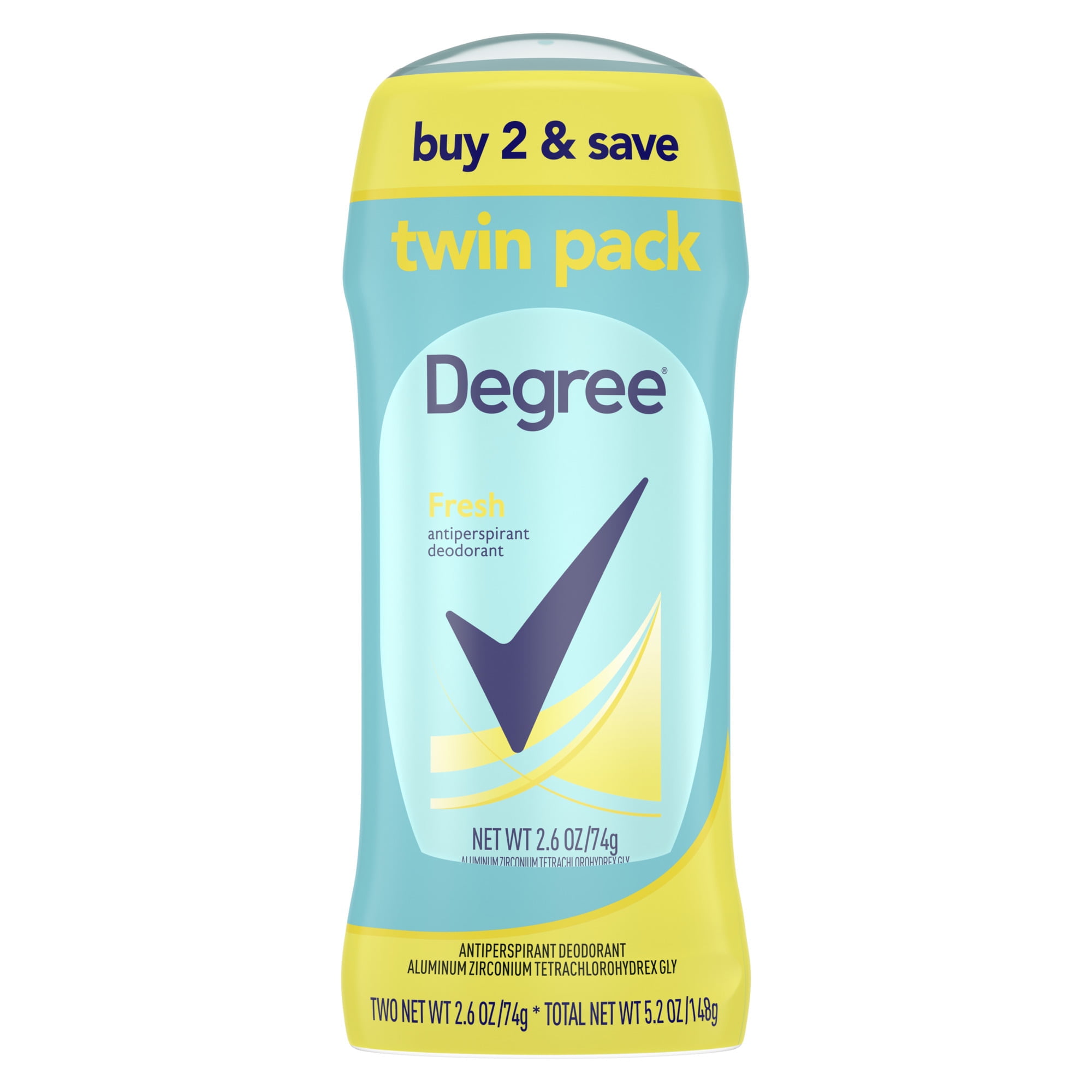 Degree Long Lasting Antiperspirant Deodorant Stick Twin Pack, Fresh, 2. ...