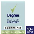 Degree Maximum Recovery Body Wipes Eucalyptus Extract, 1 Box, 10 Count ...