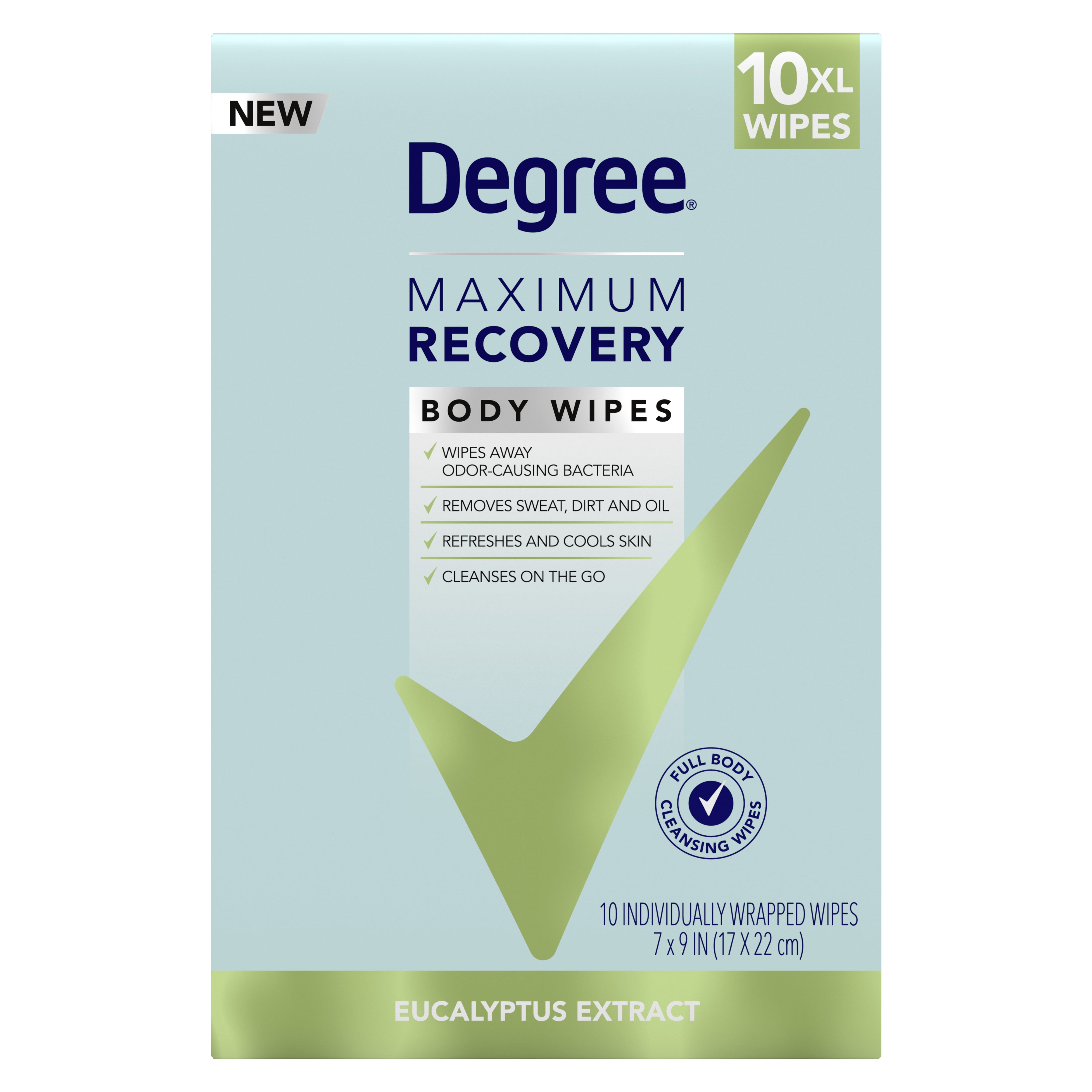 Degree Deodorizing Eucalyptus Body Wipes, Travel Size, Sweat Removal ...