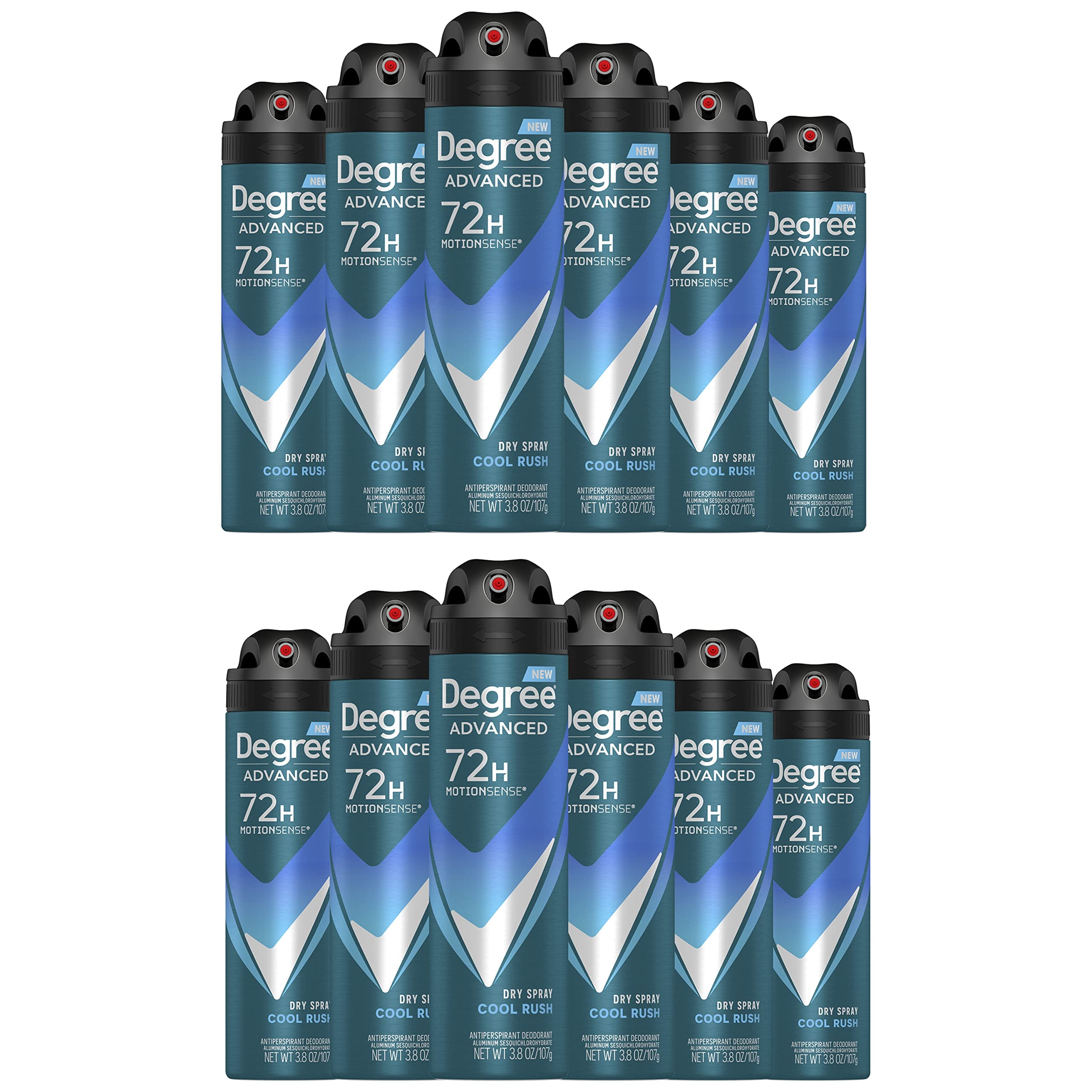 Degree Men Advanced Antiperspirant Deodorant Dry Spray Cool Rush, Pack ...