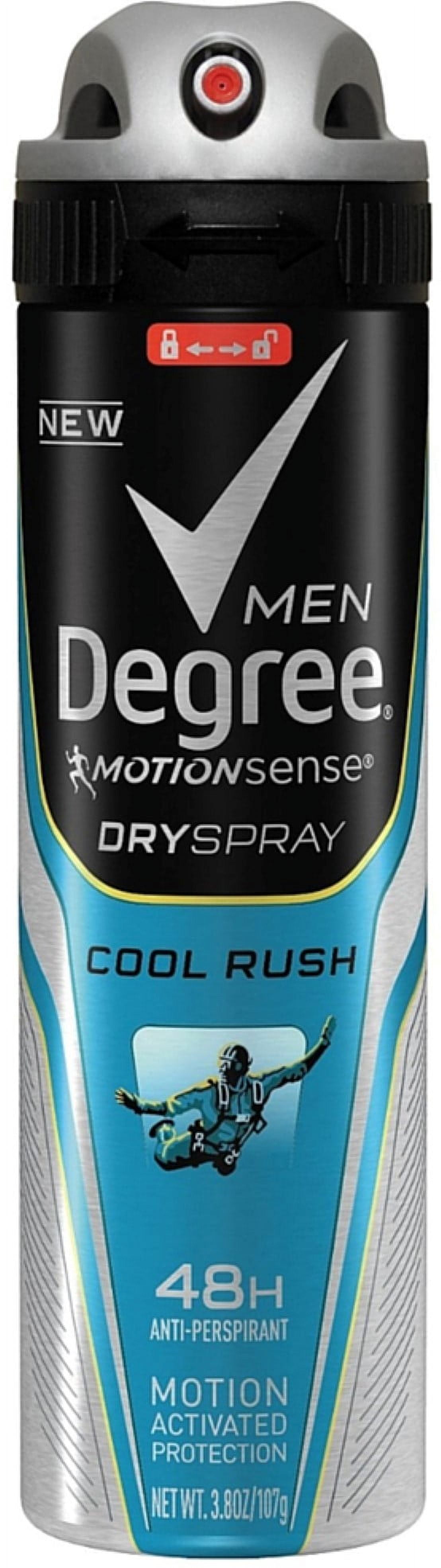 Degree Men MotionSense Dry Spray Antiperspirant, Cool Rush 3.80 oz ...