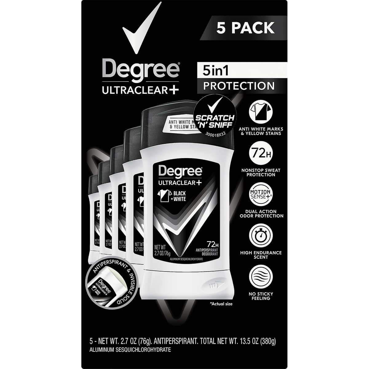 Degree Men UltraClear+ Stain Defense Antiperspirant Deodorant, Black ...