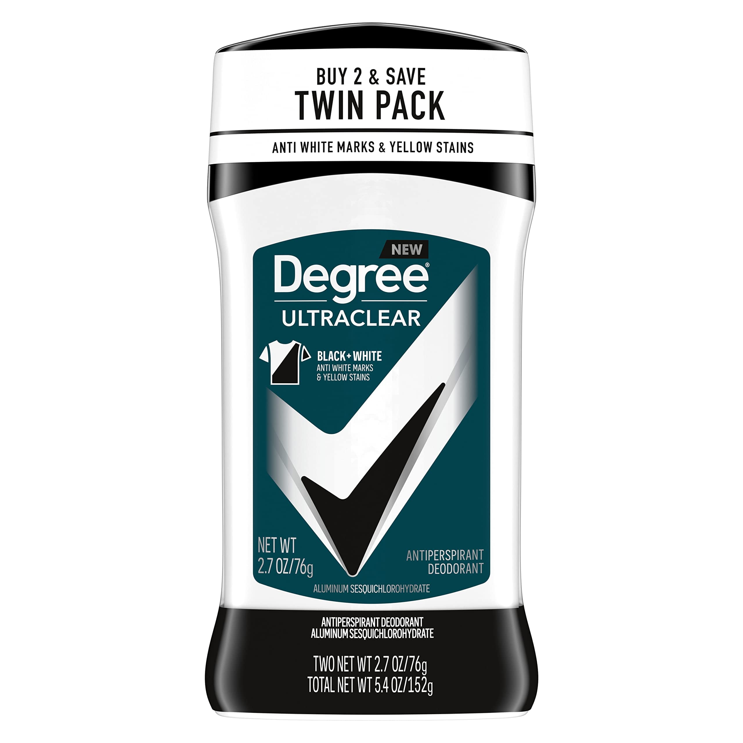 Degree Men Ultraclear Antiperspirant Deodorant Black+White 2 Count 72 ...