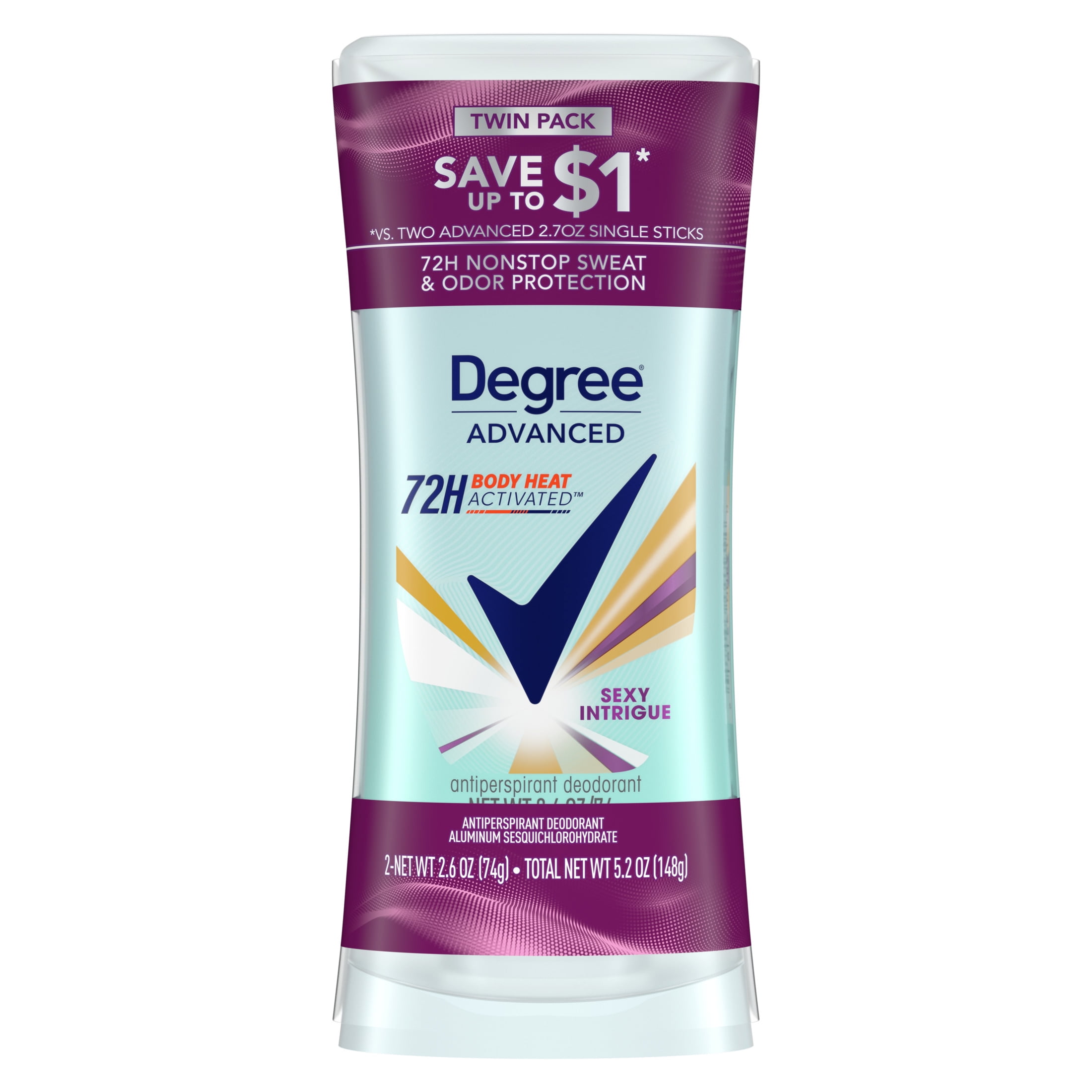 Degree Antiperspirant Deodorant for Women Sexy Intrigue, Twin Pack, 2.6 ...